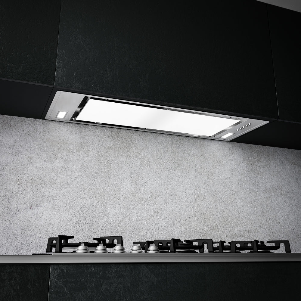 850mm 'Aria' Glass-Finish Undermount Rangehood with Single Onboard Mot